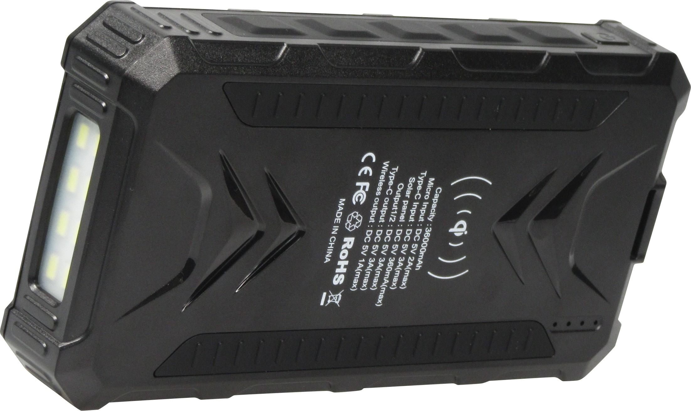 Solar Power Bank Outdoor 36000mAh externe Batterie mit Qi Wireless ...